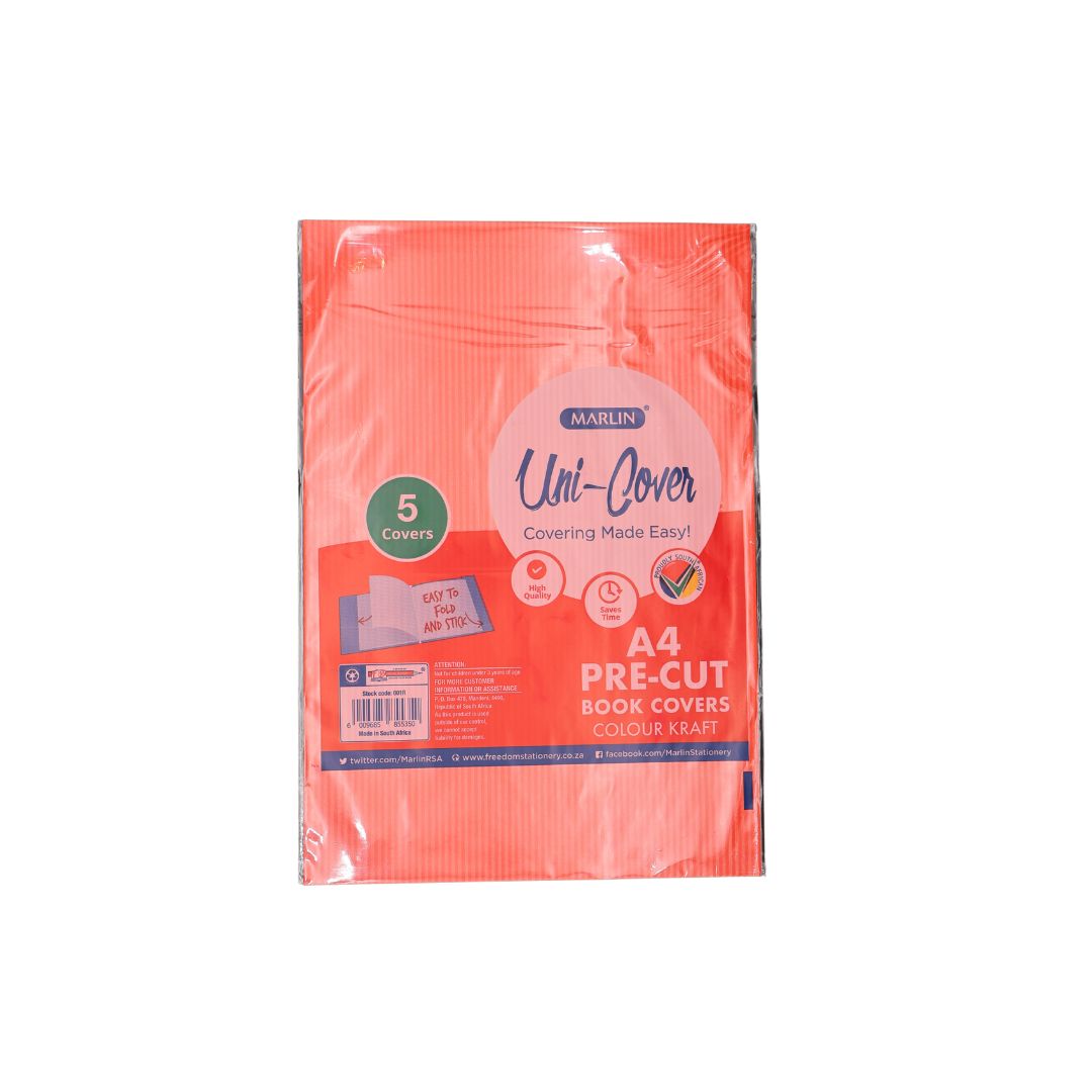 Book Covers A4 Pre-Cut Coloured (Pack of 5) - Stationery Express