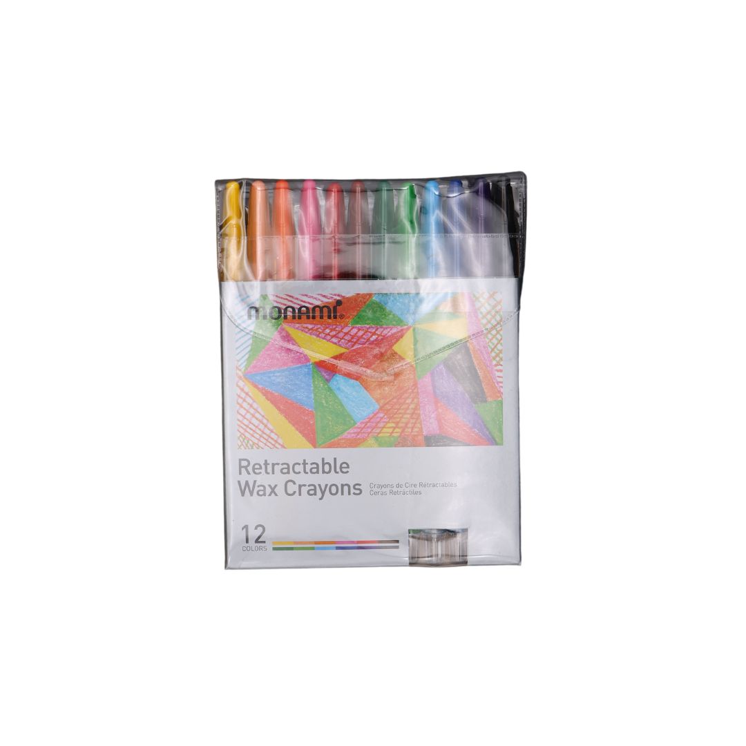 Retractable Wax Crayons Mon-Ami Assorted (12 pack) - Stationery Express